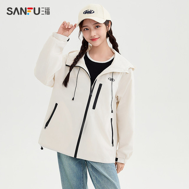 Sanfu Jacket 2024 New Autumn Casual Printed Jacket Loose Outdoor Black ...