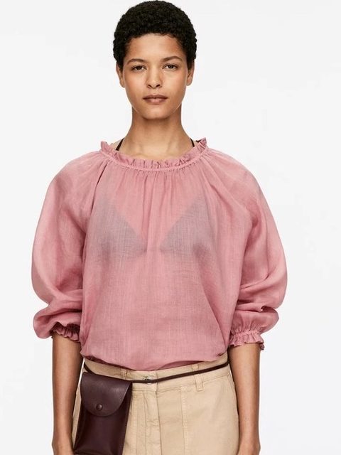 ARK Women's Clothing Ramier Loose Puff Sleeve Shirt-style All-match Top ...