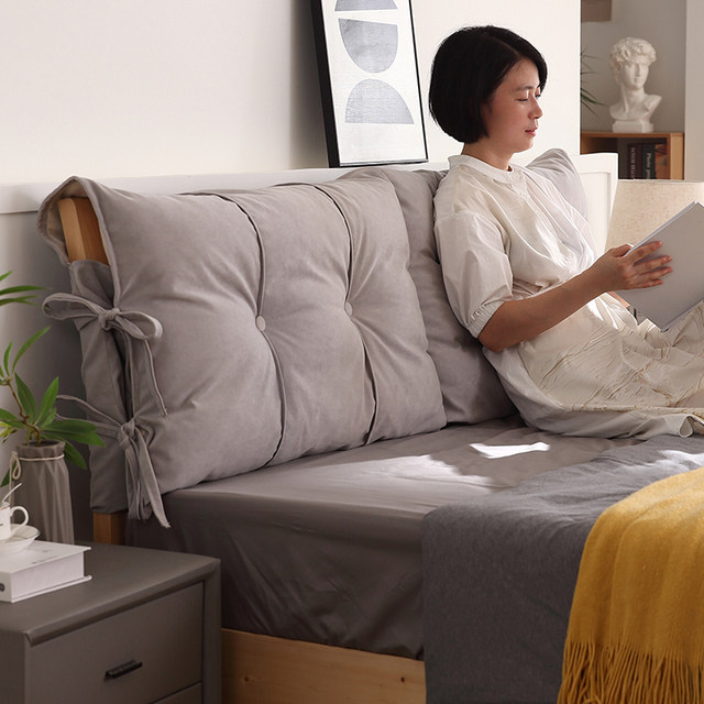 Bedside soft backrest solid wood bed soft backrest iron bed cushion ...