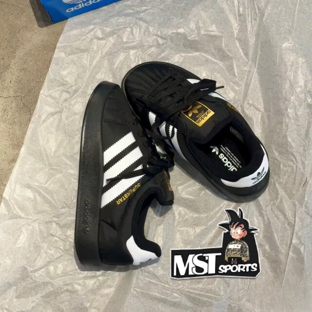 Adidas clover Superstar gold label autumn and winter warm cartoon shell ...