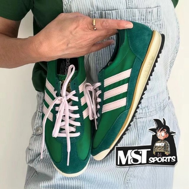 Adidas Clover SL 72 peacock green leather men's and women's sports low ...