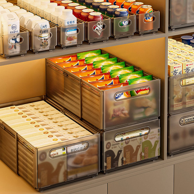 Retractable cabinet storage box drawer-type kitchen organization box ...