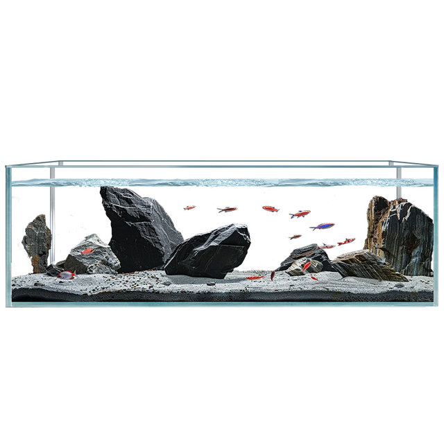 Jinjing five-line ultra-white glass fish tank, home living room, large ...
