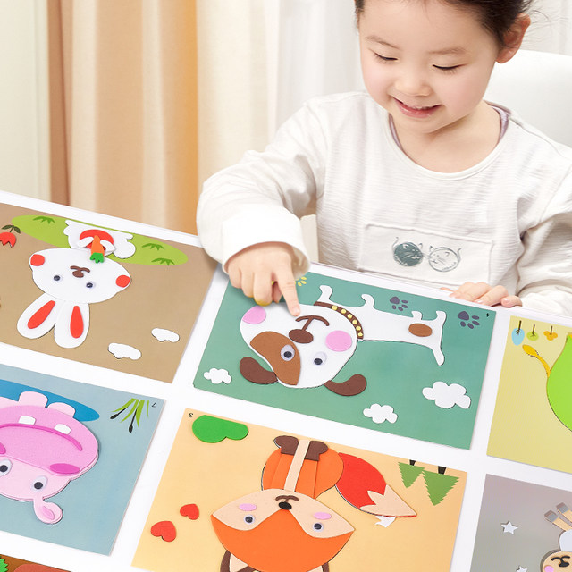 Children's handmade diy three-dimensional sticker toys baby ...