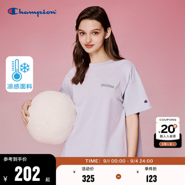 Champion cool T-shirt for women 2024 summer new short-sleeved casual ...