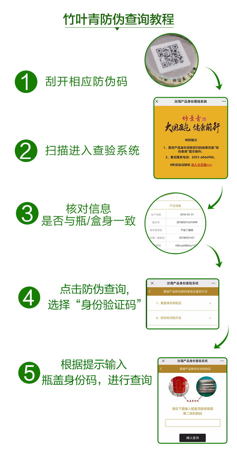 Bamboo Leaf Green Wine 42% Fenjiu Yuexianglu Wine 500mL2 bottles Shanxi Xinghua Village New Year ...