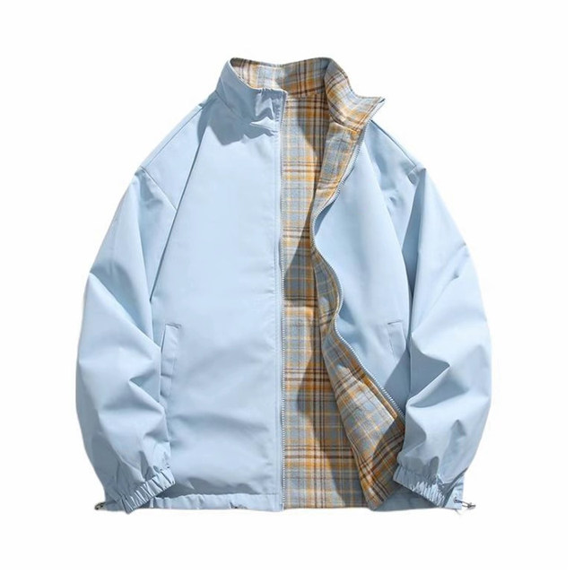XUT Double-sided classic color-blocked plaided collar windproof sports ...