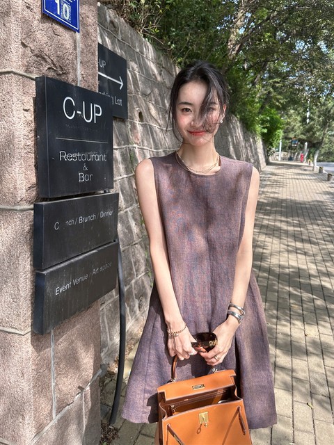 LICKYSENIOR linen ops vest dress for women summer new style casual loose mid-length skirt