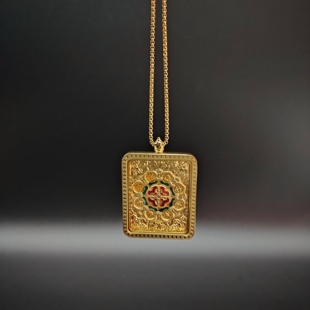 Tibetan Mani treasure thangka painting Gawu box pendant 4*5 double ...