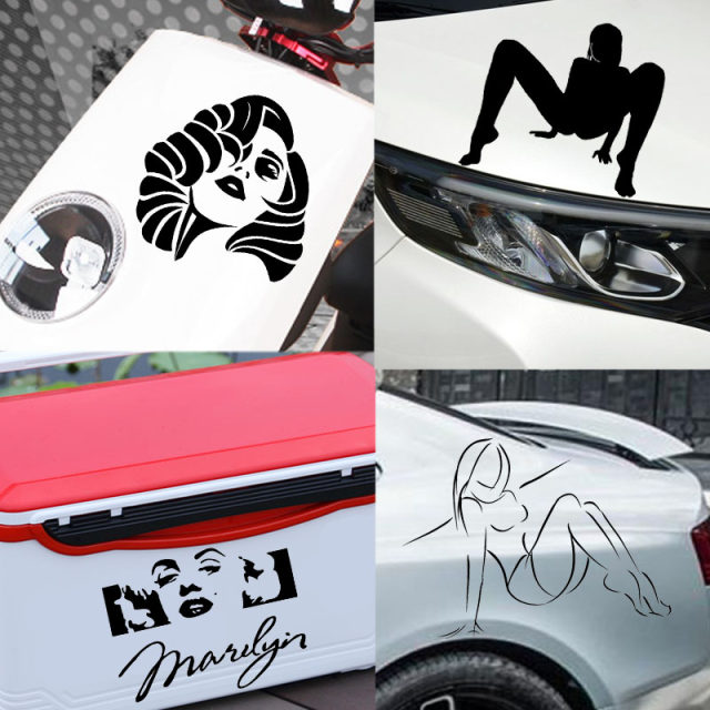 Zhuolu Sexy Beauty Car Sticker Hot Temptation Girl Sticker Car Light ...