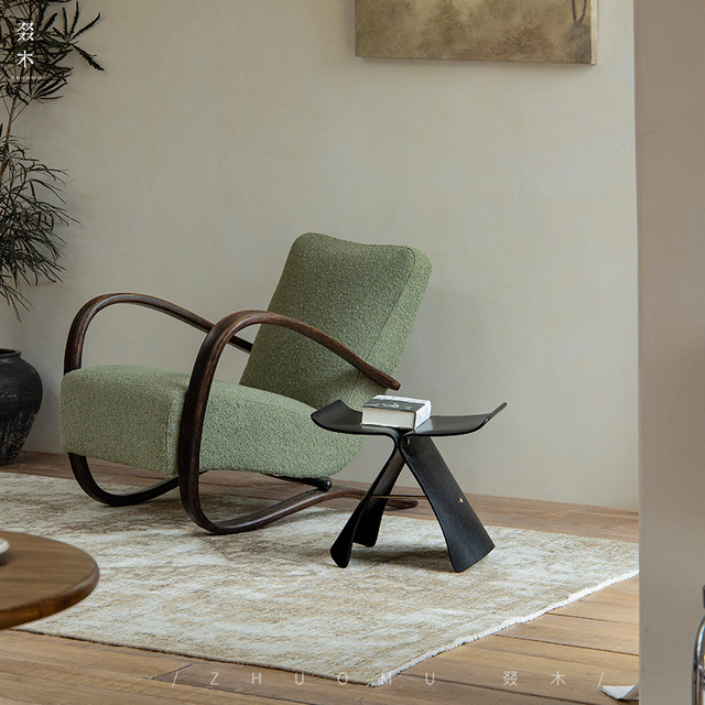 Jie wood antique replica Yanagi Sori butterfly stool Japanese solid ...