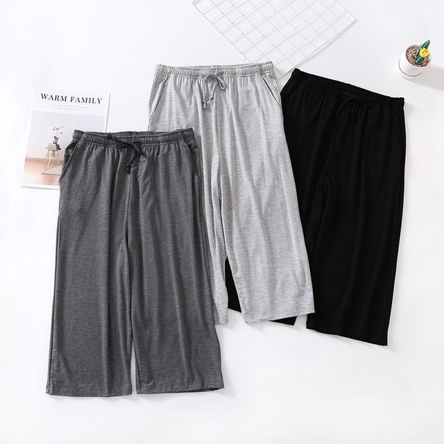 Comfortable modal cotton pajama pants, three-quarter pants for men ...