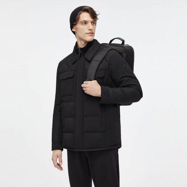 Bosideng Outlet Men's Goose Down Stretch Fabric Washable Wool Lapel ...