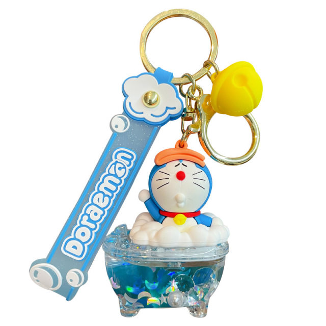 Genuine Doraemon car keychain female exquisite men's schoolbag pendant ...