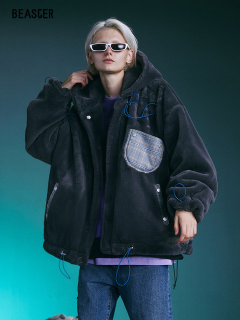 BEASTER Little Devil's Ghost Face Cotton Clothes Couple Coat National Trend Men's 2019 New Warm ...