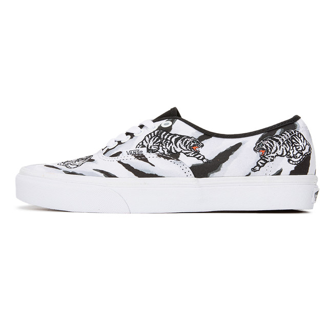 VANS men's and women's black and white tiger print sneakers VANS low ...