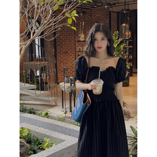 Xu Lin mini French tea break dark pattern Hepburn style high-end ...