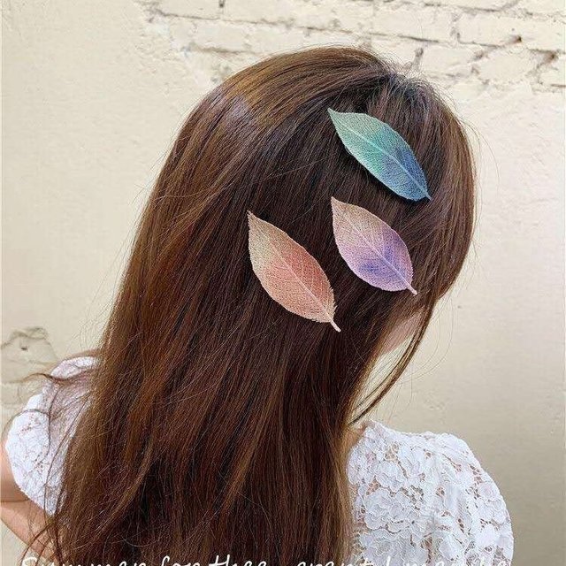 Internet celebrity ins leaf bangs stickers cute posts broken hair ...