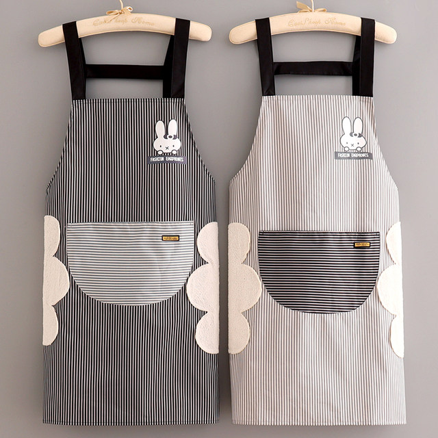 Summer apron thin cotton and linen kitchen women's home pure cotton ...