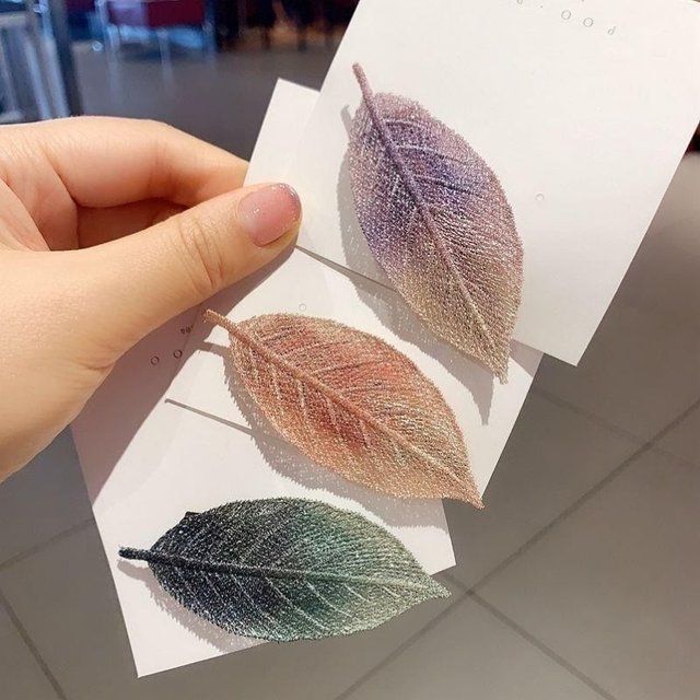 Internet celebrity ins leaf bangs stickers cute posts broken hair ...