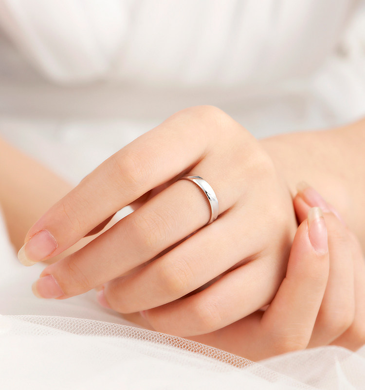 Engraved chow tai fook love date pt950 platinum ring - Pair ring gift ...