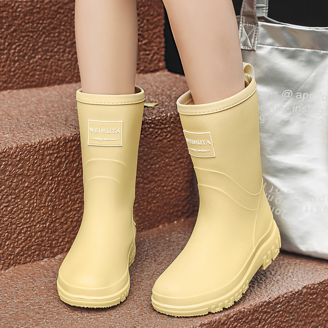 2024 new style mid-high rain boots for women, fashionable one-piece ...