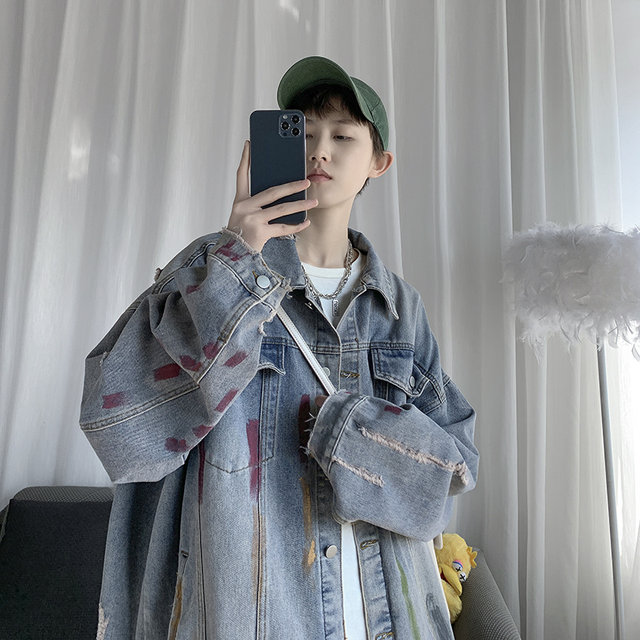 Autumn denim jacket men's fashion spring and autumn Korean style trendy ...