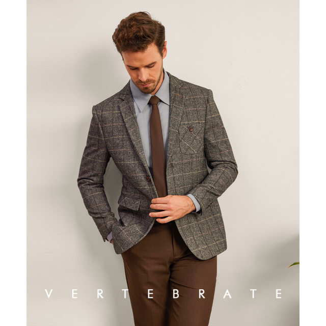 Vertebrate Men's Wool Blended Autumn and Winter British Deerskin Patch ...