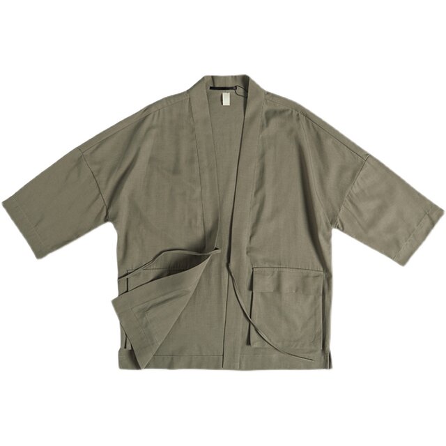 Vertebrate Men's Japanese Style Open Lace Loose Casual Kimono Jacket ...