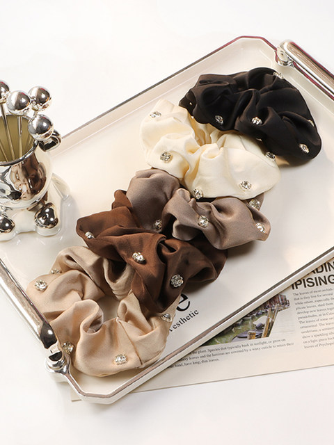 2023 new high-end rhinestone large intestine hair ring head rope tie ...