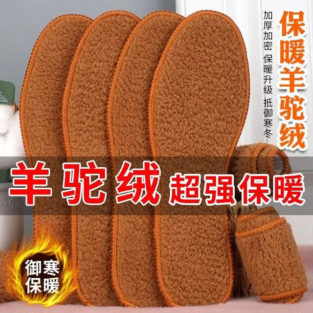 Warm insoles for men and women, thickened velvet, sweat-absorbent and ...