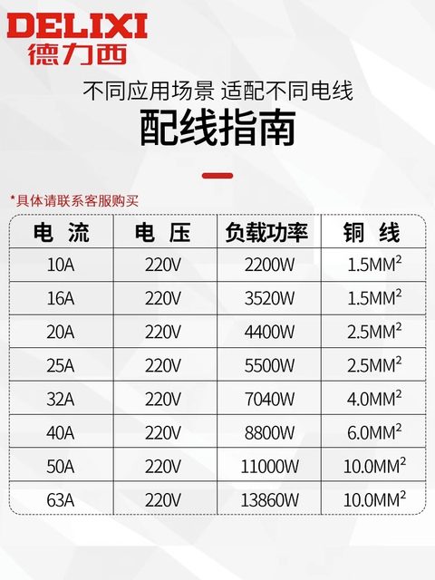 Delixi DZ47SLES leakage protector 2P household 1P63A three-phase 3P+N circuit breaker 4P air switch