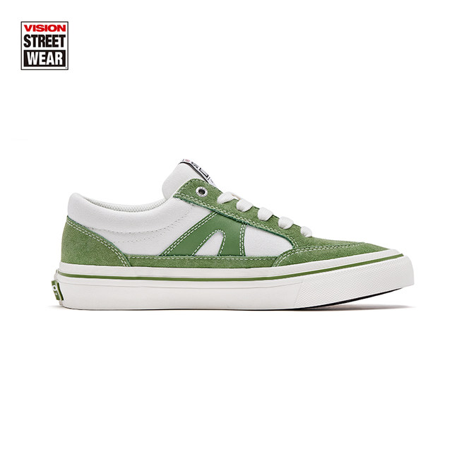 VISION official STICK apple green color matching low-top canvas shoes ...