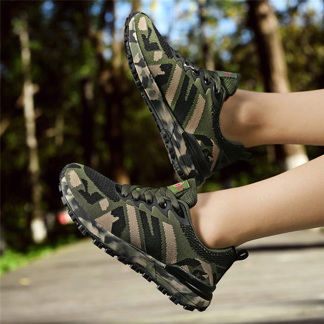 Camouflage shoes for men and women, mesh breathable running shoes ...