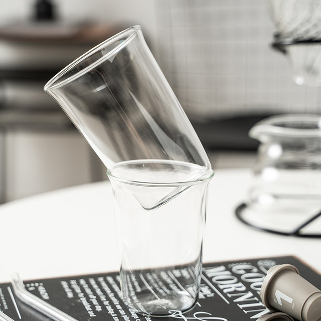 Japanese commercial high temperature resistant transparent glass coffee cup ins style 420ml ...