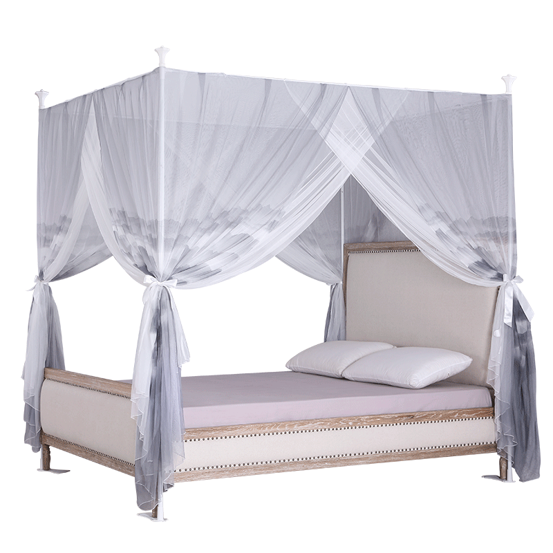 Natural wind new mosquito net gray printed mosquito net encryption ...