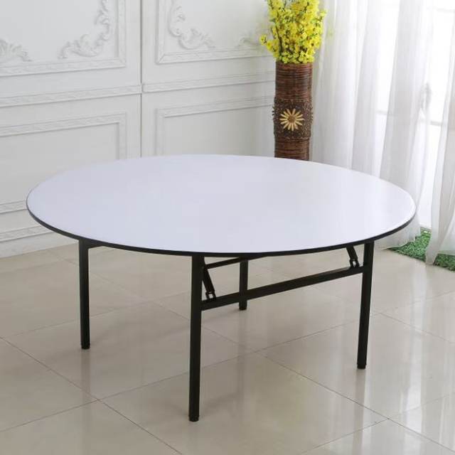 Household folding table dining table hotel glass turntable simple ...
