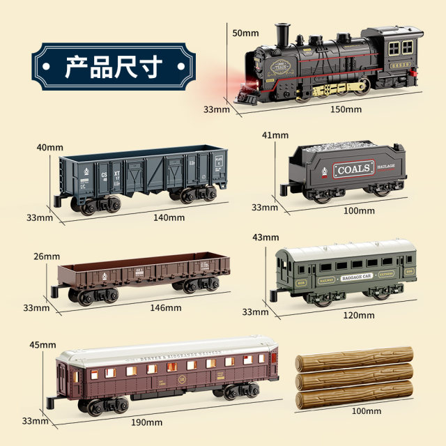 Electric locomotive retro steam track set simulation green train high ...