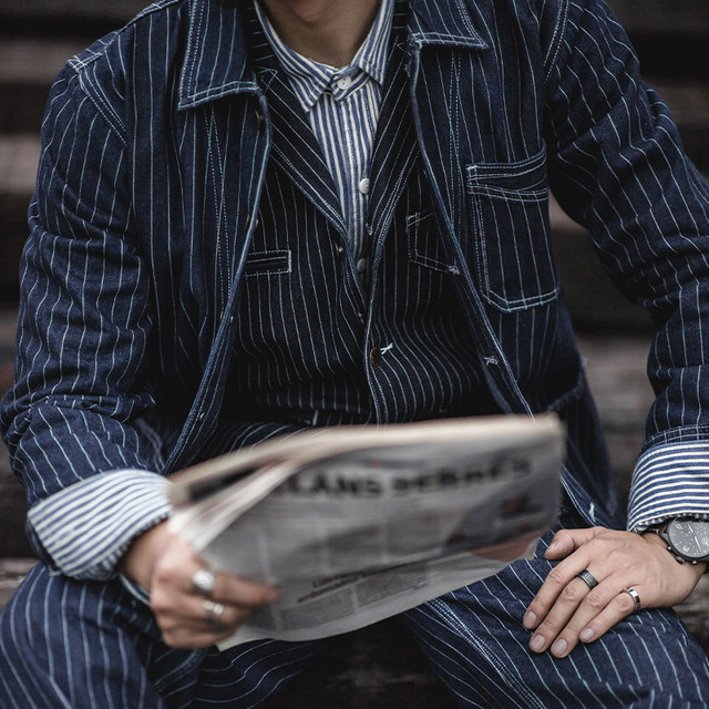 American retro tooling jacket primary color denim jacket autumn Ami ...