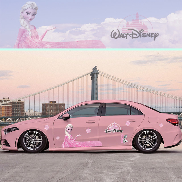 Car universal modified body stickers cartoon animation Frozen Elsa Anna ...