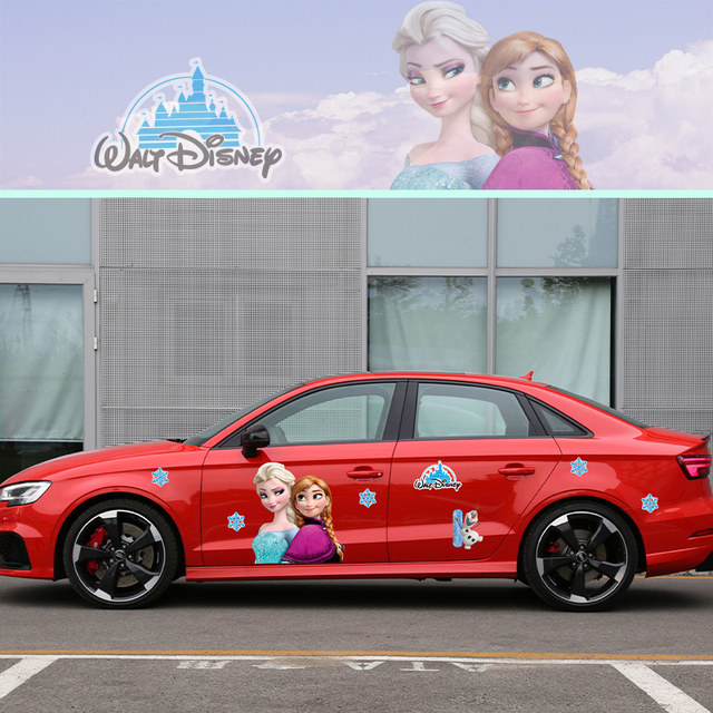 Car universal modified body stickers cartoon animation Frozen Elsa Anna ...