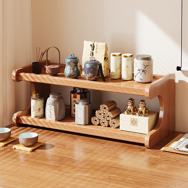 Desktop tea cup small storage Bogu tea set teapot shelf office tea ...