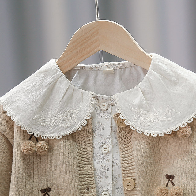 Girls spring and autumn suits 2024 new style children's sweater shirt ...