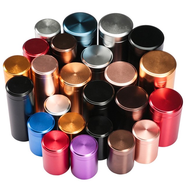Titanium alloy small tea can metal mini portable travel stainless steel ...