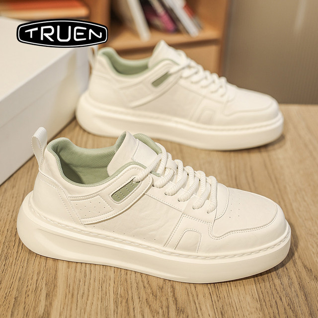 Zhenen Pure White Shoes Men's 2025 Spring New Flat Sole Commuter ...