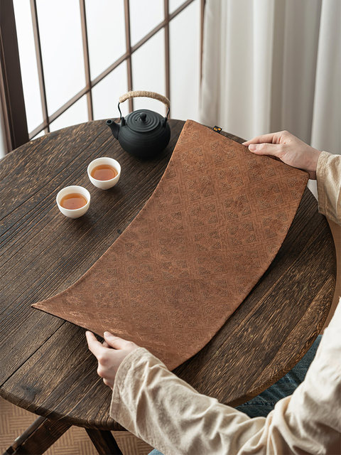 Xiangyunsha tea mat double-sided tussah silk tea table mat new Chinese ...