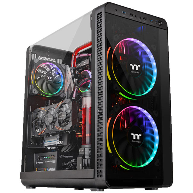 Tt desktop computer main chassis View 37 semi-open chassis with 360 water-cooled graphics card ...