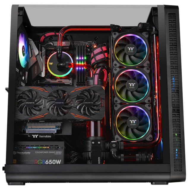 Tt desktop computer main chassis View 37 semi-open chassis with 360 water-cooled graphics card ...