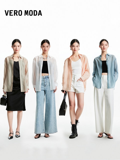 Vero Moda shirt for women in summer casual rear body drawstring lace-up ...