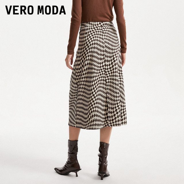 Veromoda half skirt autumn and winter high street geometric pattern in ...